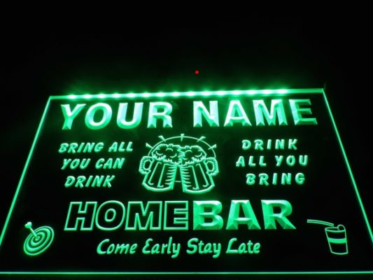 Lighted sign for home bar | Personalized | Light Signs Cave