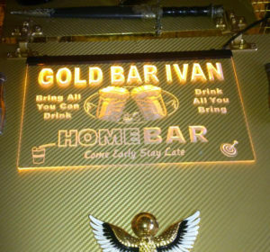 Custom home bar light sign personalized name led - Light Signs Cave