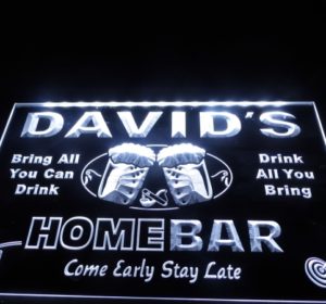 Custom home bar light sign personalized name led - Light Signs Cave