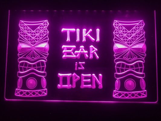 Tiki Bar open sign – Light Signs Cave