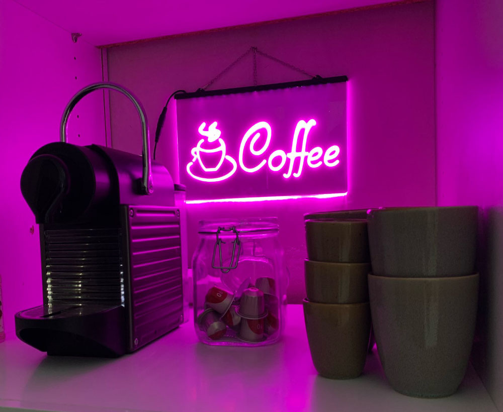 Light up coffee sign Open LED dispaly for coffee place - Light Signs Cave