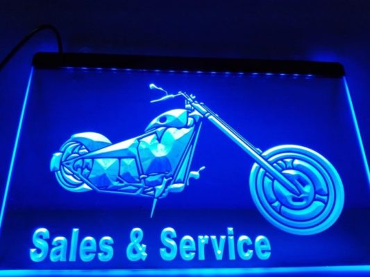 Motorcycle shop sign | Light Signs Cave
