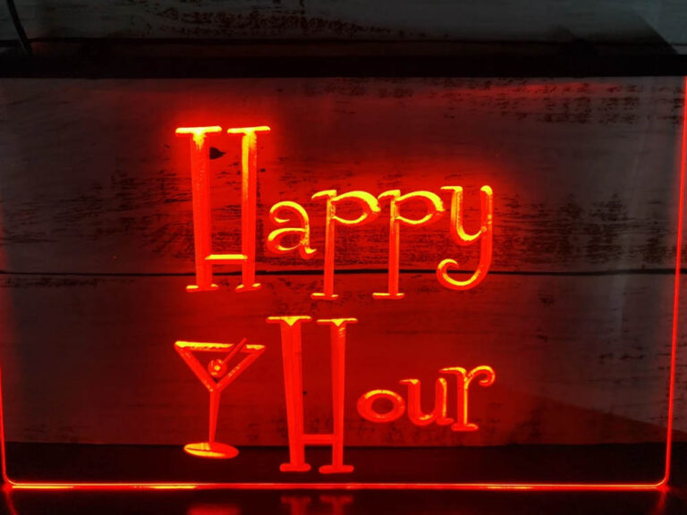 Happy hour sign | Light Signs Cave