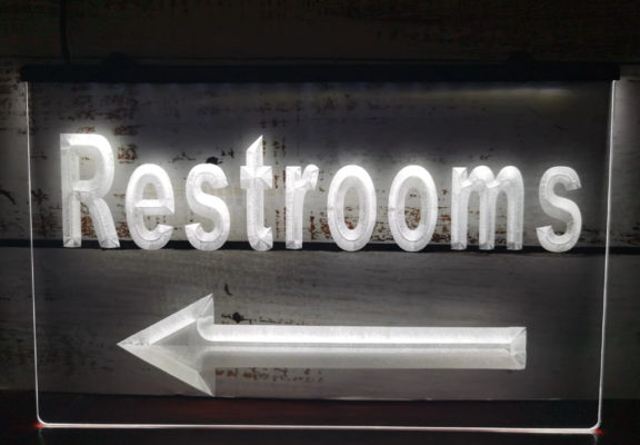 Restroom sign for business | Light Signs Cave