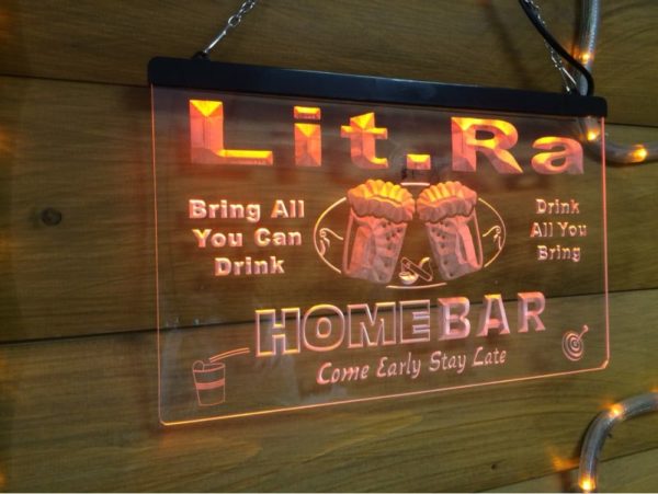 Personalized home bar sign - Light Signs Cave