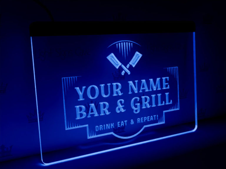 Personalized bar and grill sign | Light Signs Cave
