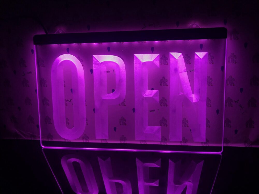 Light up open sign | Light Signs Cave