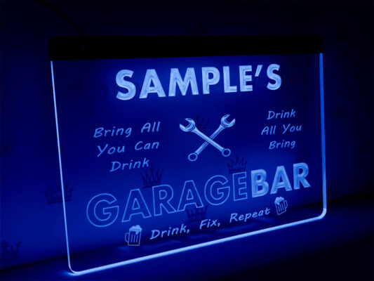 Garage bar sign | Personalized | Light Signs Cave