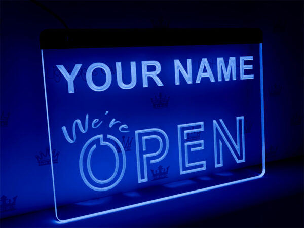 Custom we're open sign | Light Signs Cave