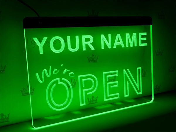 Custom we're open sign | Light Signs Cave
