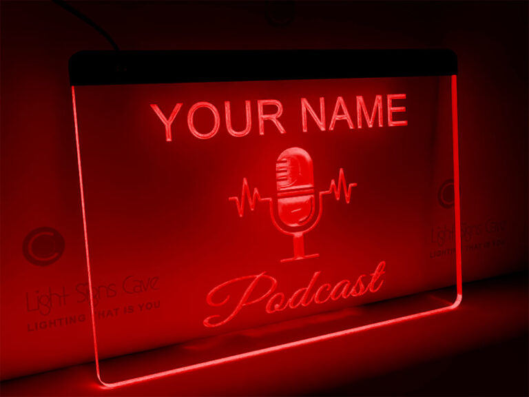 Personalized podcast light sign | Light Signs Cave
