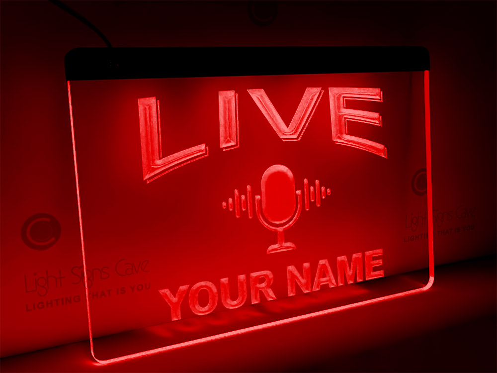 Your custom name live lit sign | Light Signs Cave