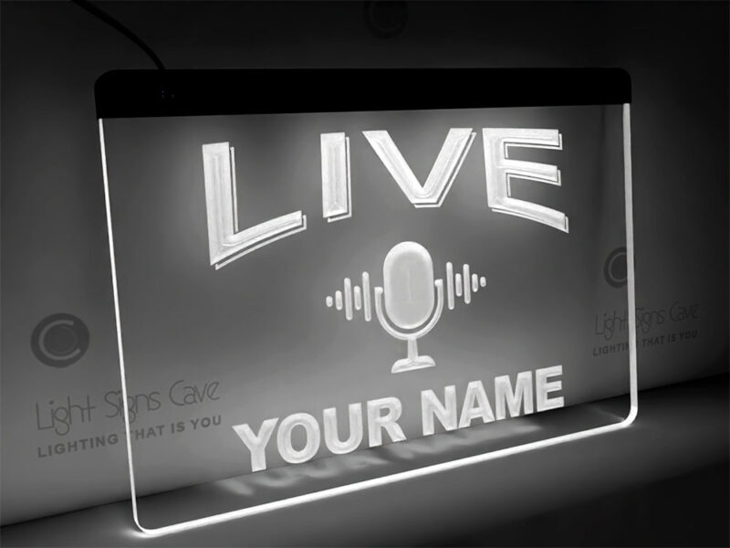 Your custom name live lit sign | Light Signs Cave